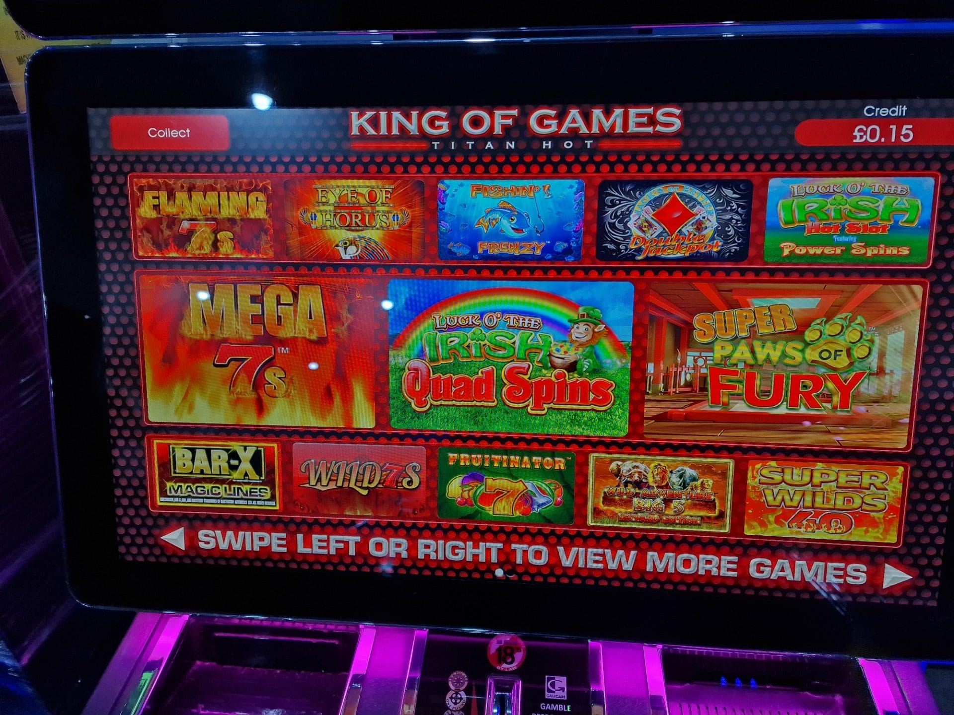 Aurora Digital Gaming Machine with Stunning TITAN HOT Menu - Aztec Coin